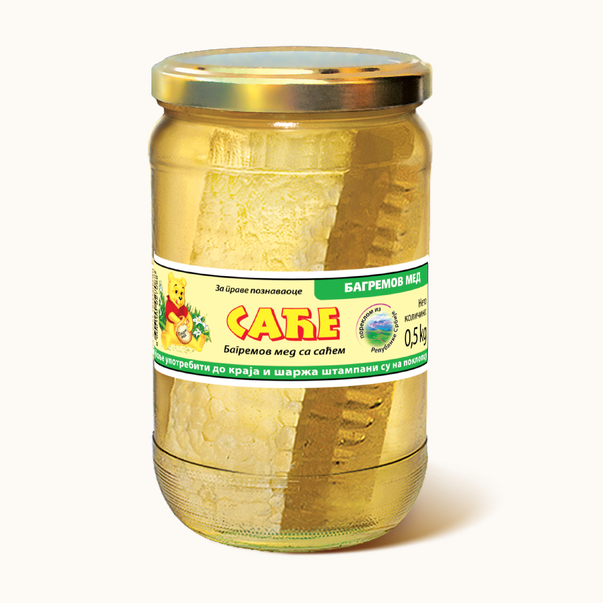 HONEY-COMB IN LIQUID HONEY 500g | EN Mijailović Bee Farm